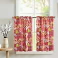 Cotton Floral Hawaiian Tropical Print Café Tier Curtains Window ...