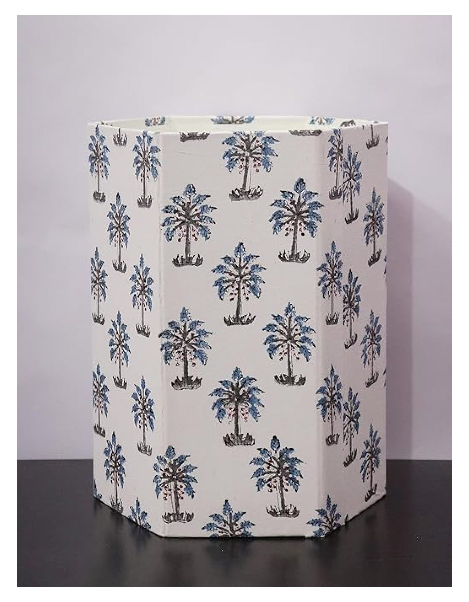 Cotton Floral Print Paper Dustbin, 3.3 Gallon, Hand Block Printed ...