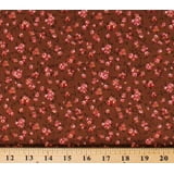 Cotton Floral Small Tiny Flowers Blossoms Dutch Brown Cotton Fabric ...