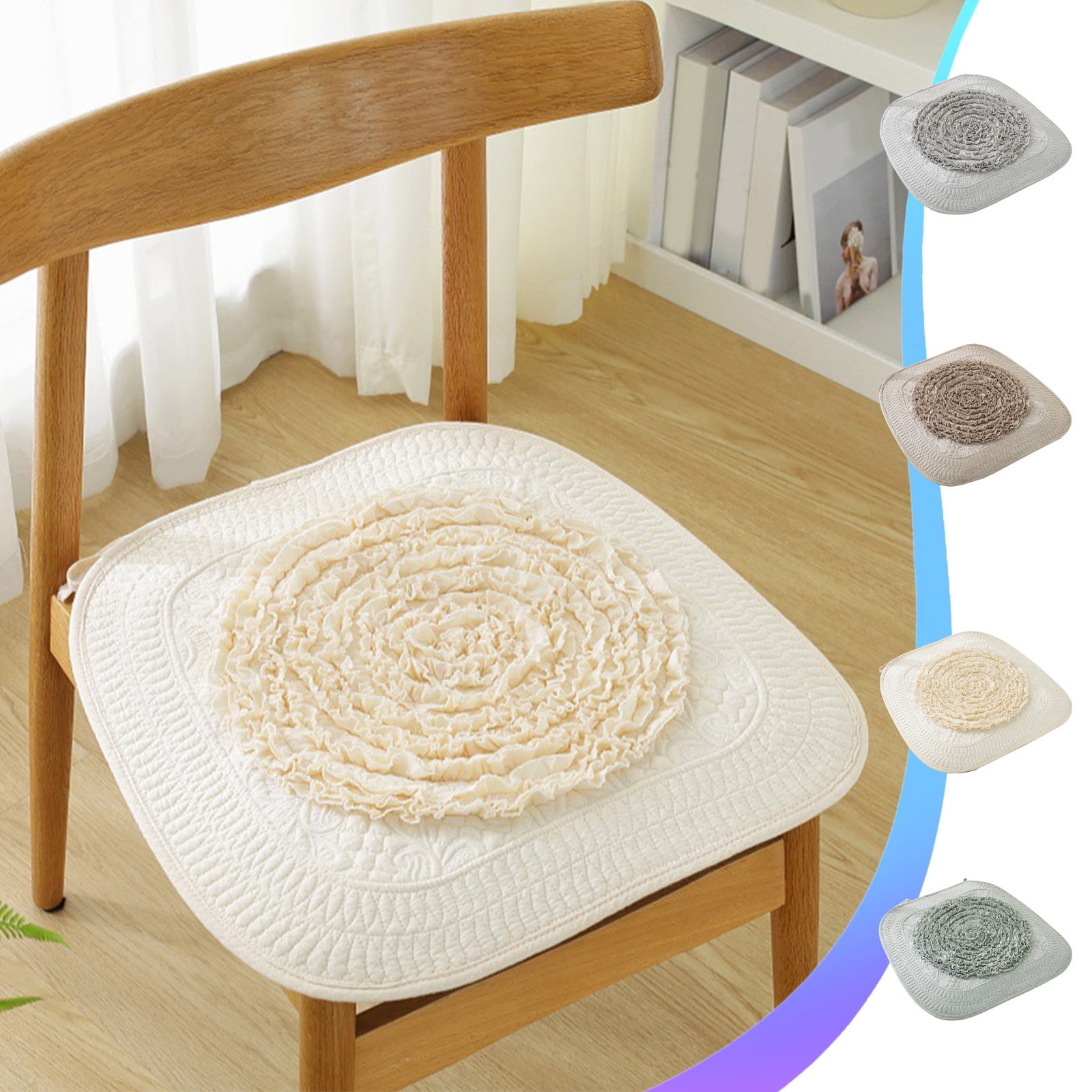 Cotton Flower Scandinavian Office Chair Cushion, High-End Tatami Design ...