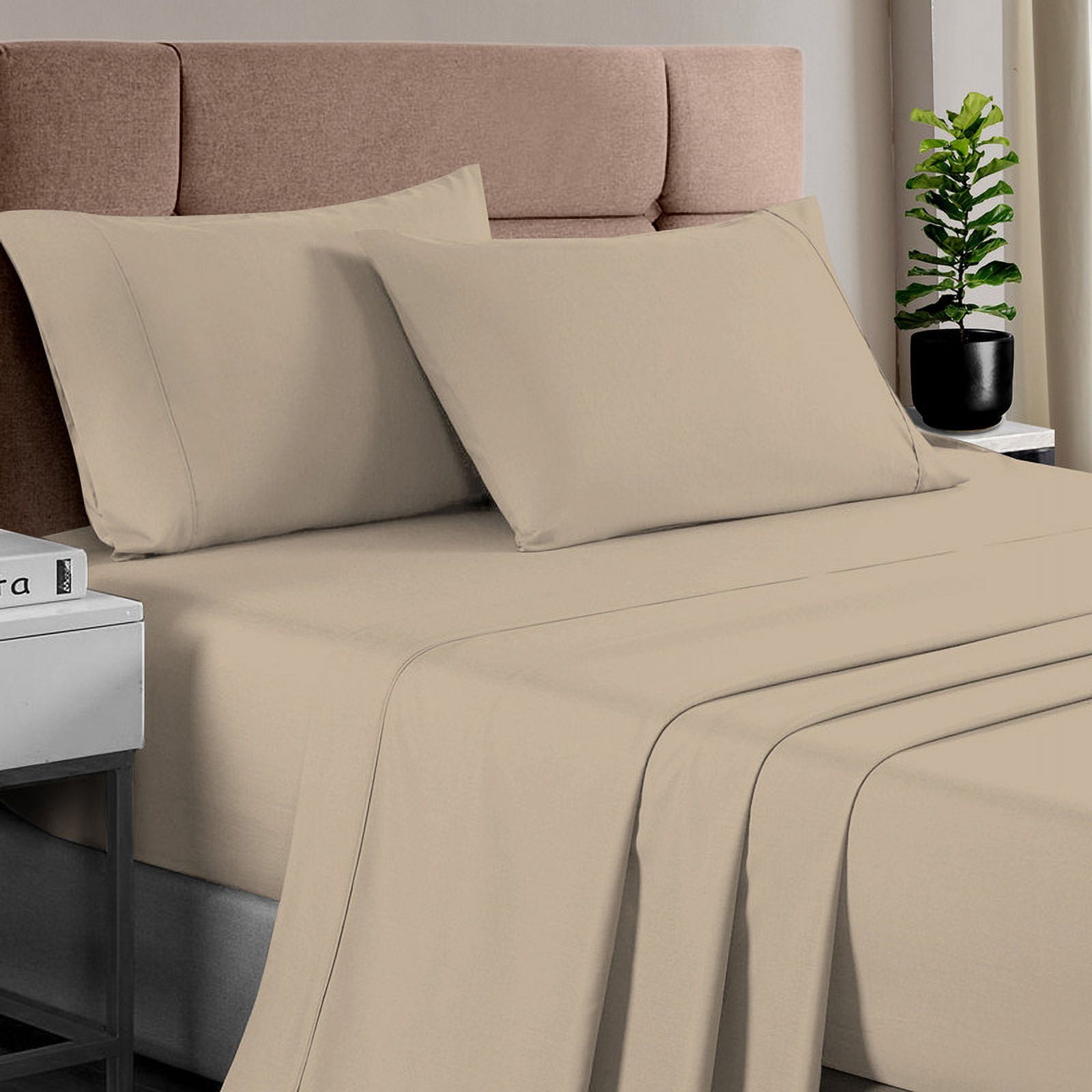 Pizuna Cotton Full Bed Sheet Set, Hotel Quality Sateen, 400 Thread ...