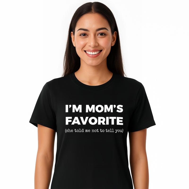 Cotton Funny Moms Favorite Son Daughter I'm Mom's Favorite T-Shirt Golf ...