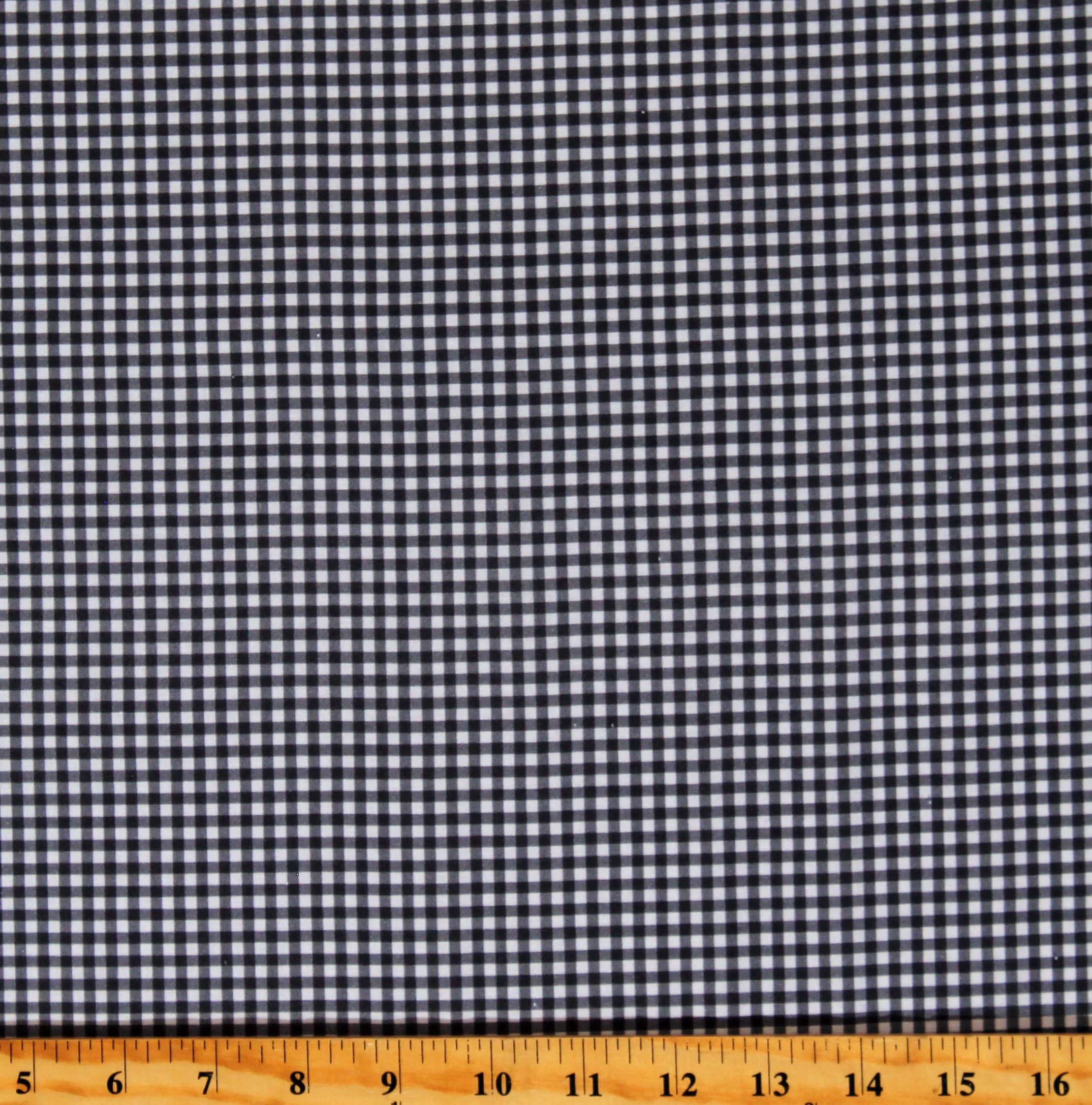 Cotton Gingham 1/8" Checks Checkered Plaid Patterned Charcoal Cotton ...