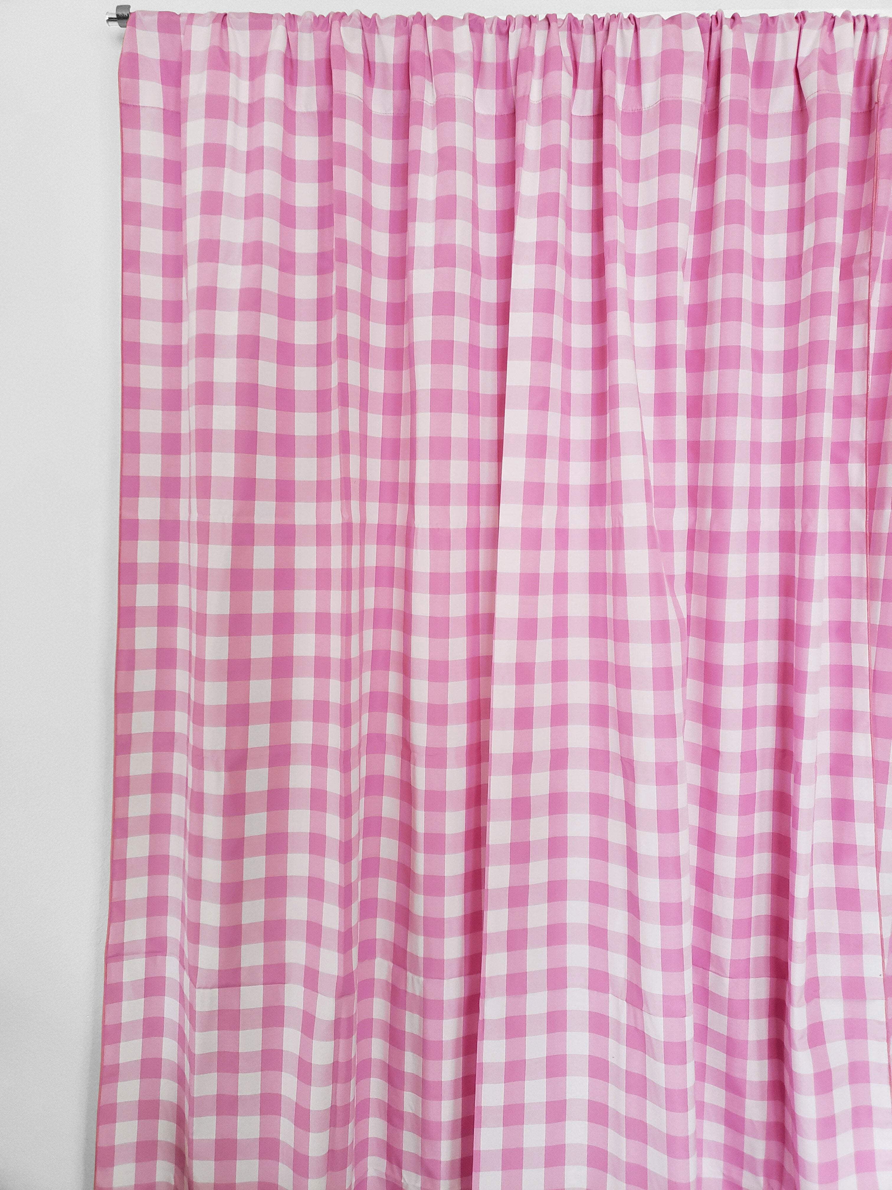 Cotton Gingham Checkered Curtain Pink 58 Inch Wide - Walmart.com