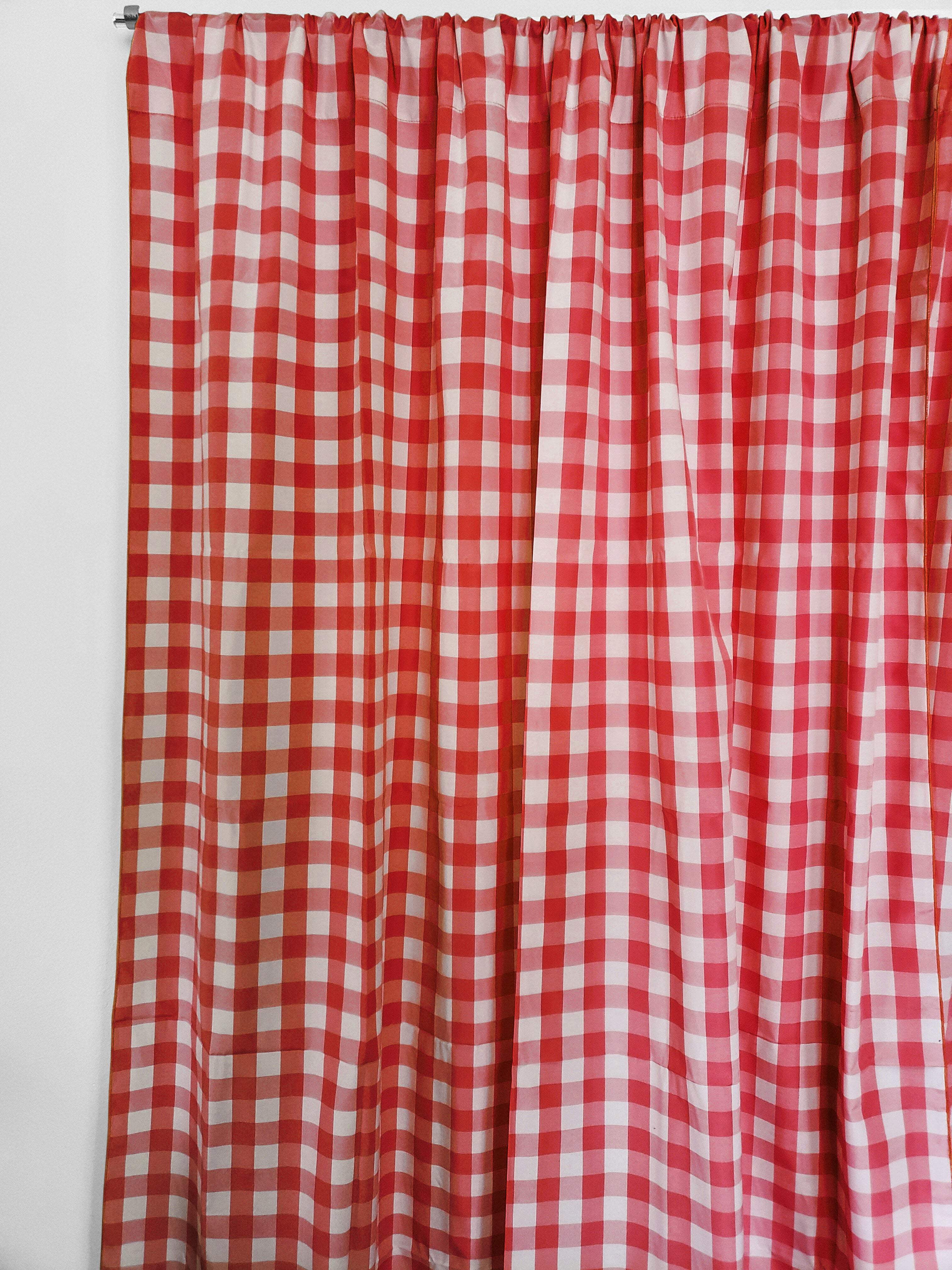 Cotton Gingham Checkered Curtain Red 58 Inch Wide - Walmart.com