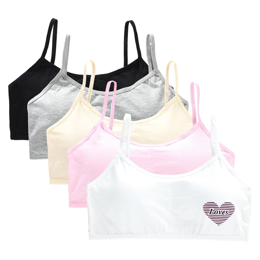 Cotton Girls Training Bra,Crop Training Bras for Girls,Cotton Bra 5Pack ...