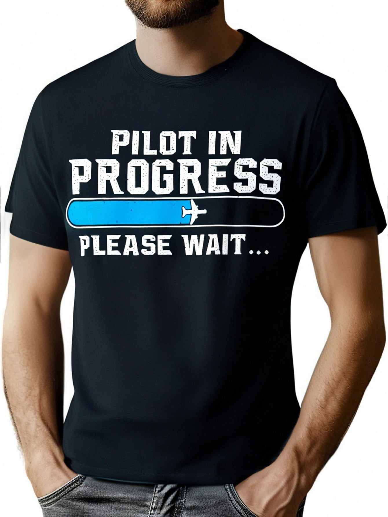 [Cotton Graphic Tee] Mens Cotton Graphic Tee - airplane aircraft Pilot ...