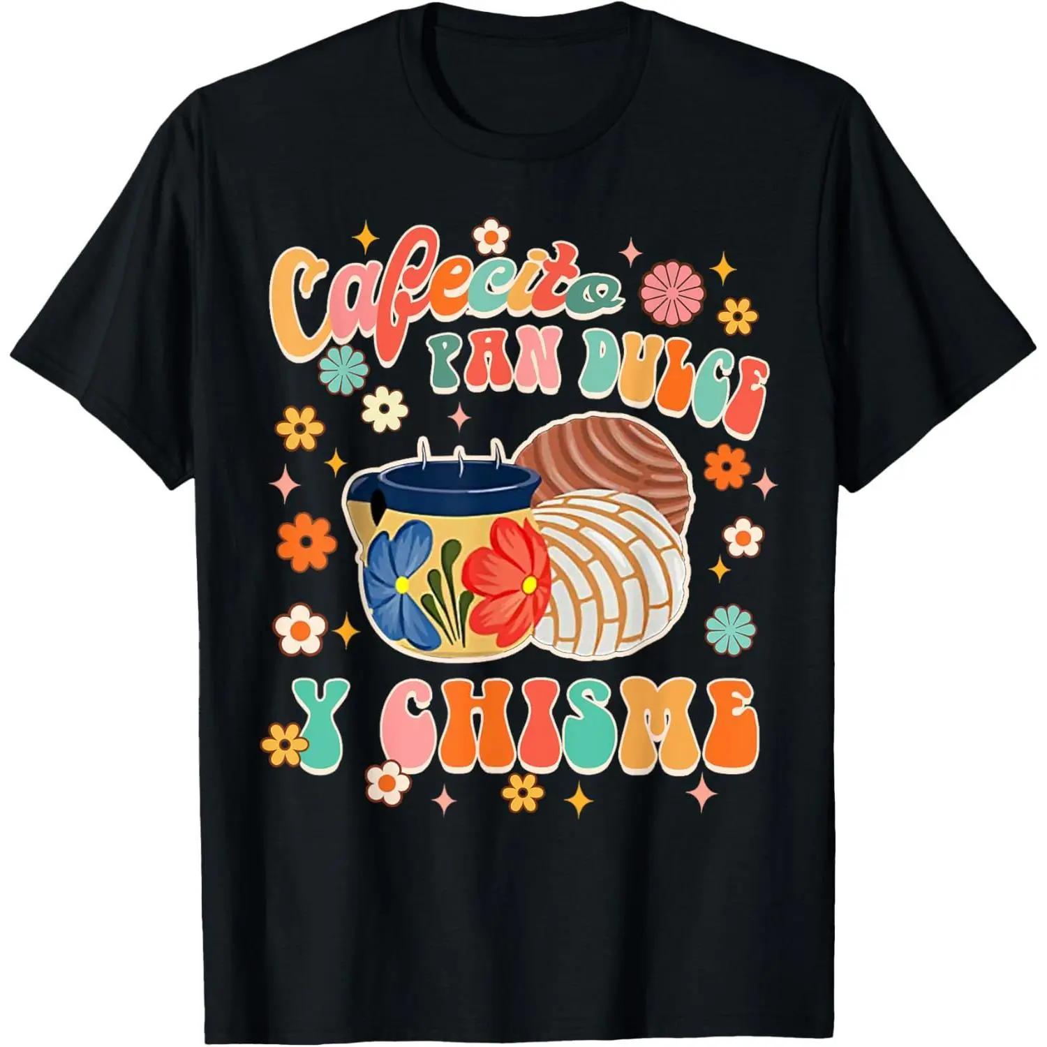 Cotton Graphic Tees Streetwear Gifts Cafecito Pan Dulce Y Chisme ...
