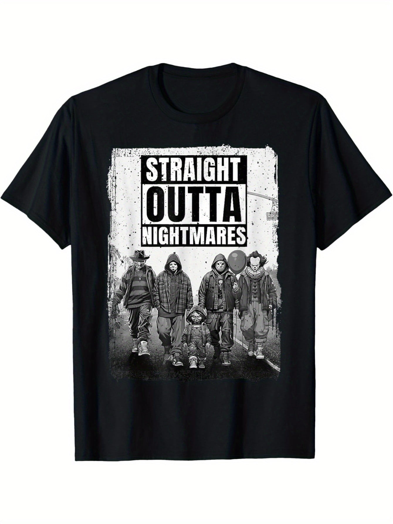 Cotton Halloween Horror Men's T-Shirt - Vintage Scary "Straight Outta ...
