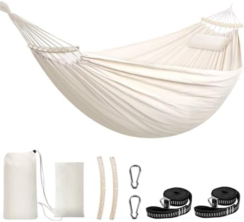 Cotton Hammock Large Soft Breathable Camping Hammock Holds Up to 660lbs ...