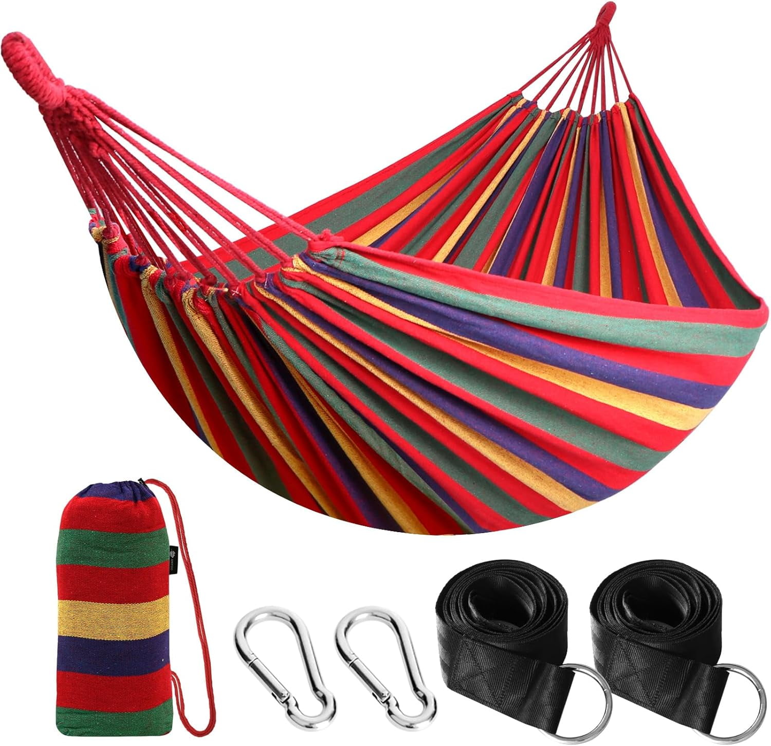 Cotton Hammock Portable Camping Hammocks for Hanging Sturdy Garden ...