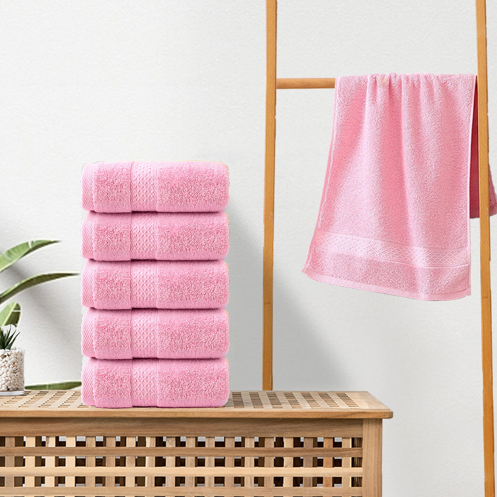 Cotton Handkerchief 5-Pack Jacquard Soft Absorbent Washcloths 29.13x12 ...