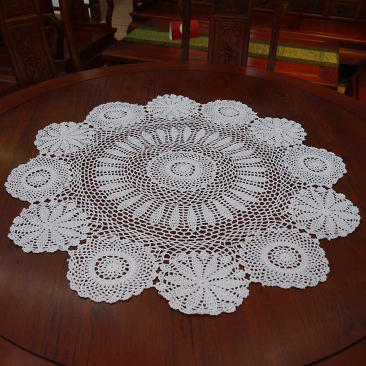 Cotton Handmade Crochet Lace Tablecloth Doilies Doily,Round Table Cover ...