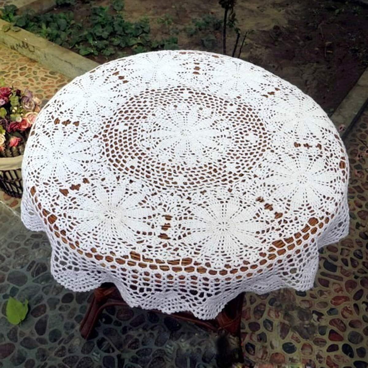 Cotton Handmade Crochet Lace Tablecloth Doilies Doily,Round - Walmart.com