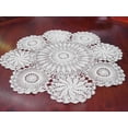 Cotton Handmade Crochet Lace Tablecloth Doilies Round Beige 35 Inch ...