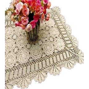 Rectangular Cotton Handmade Crochet Lace Table Runner Doilies Table ...