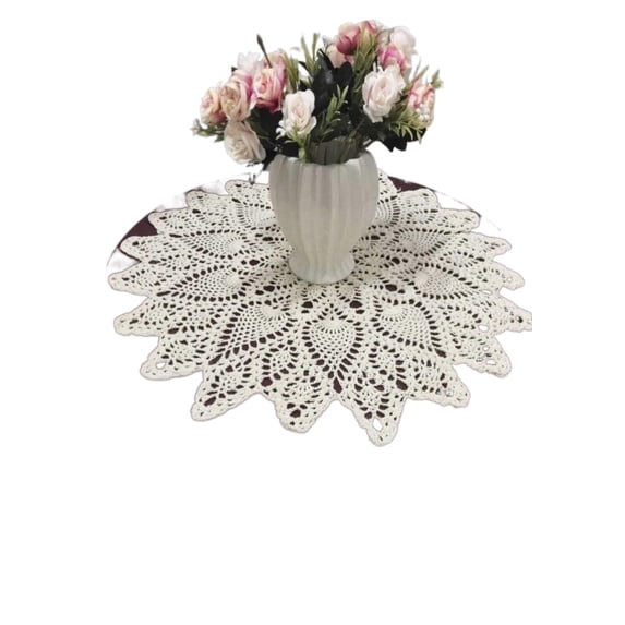 Cotton Handmade Crochet lace Table Runners Round Tablecloth Doilies ...