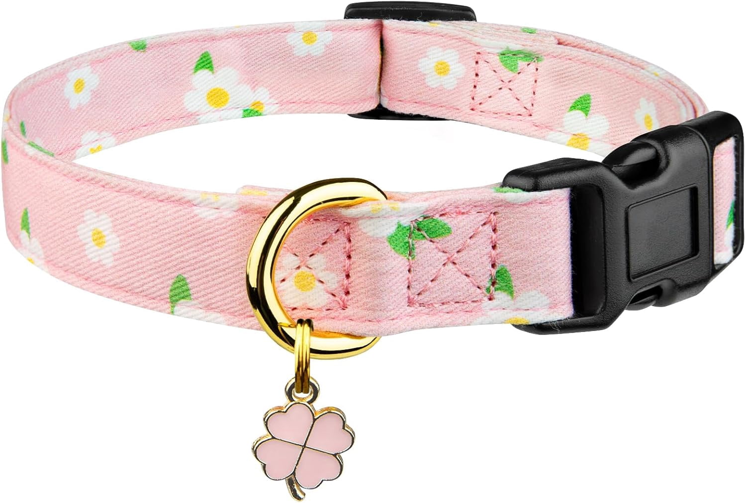 Cotton Handmade Dog Collar Cute and Distinctive Patterns White and Pink ...