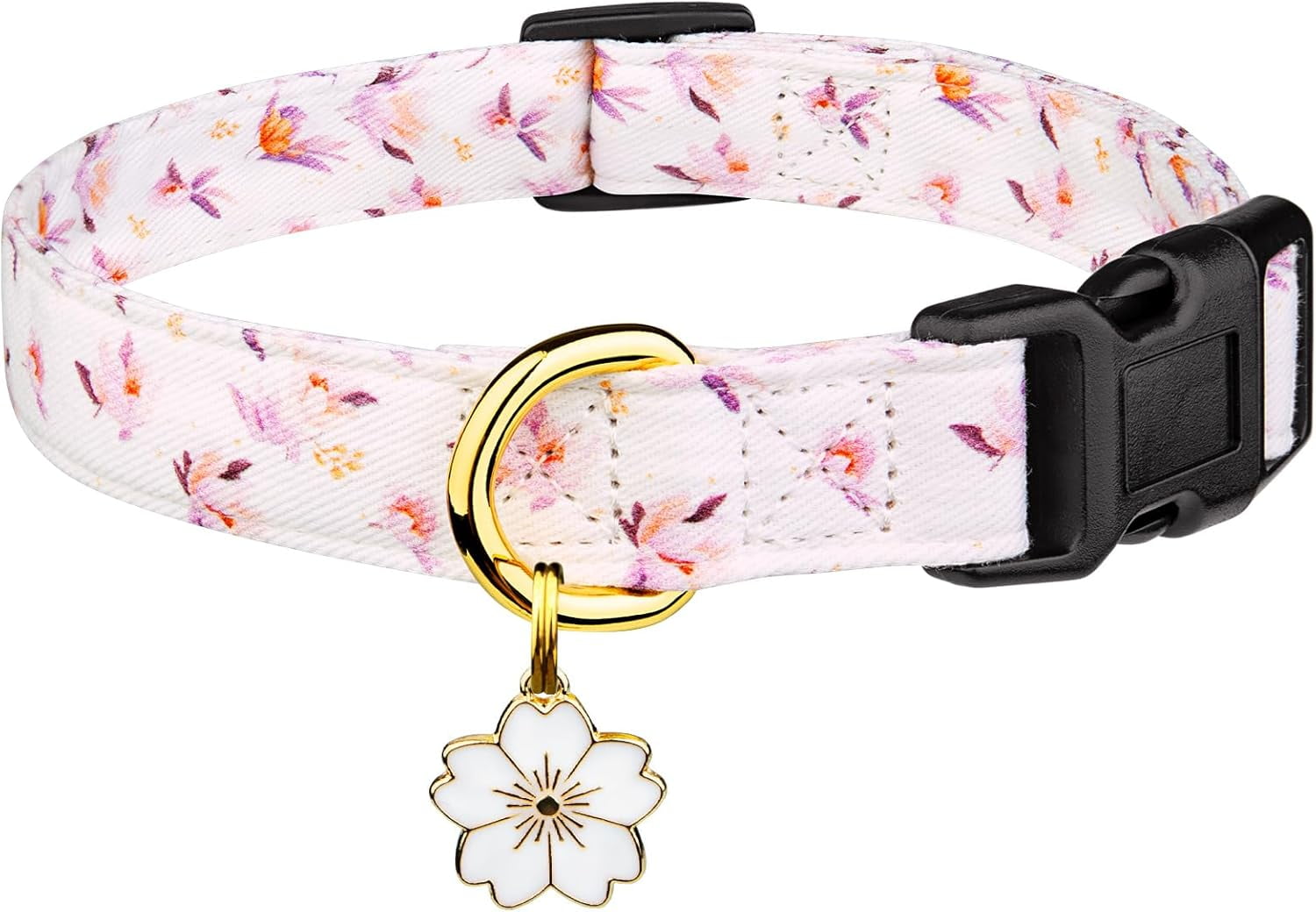 Cotton Handmade Dog Collar Cute and Distinctive Patterns White and Pink ...