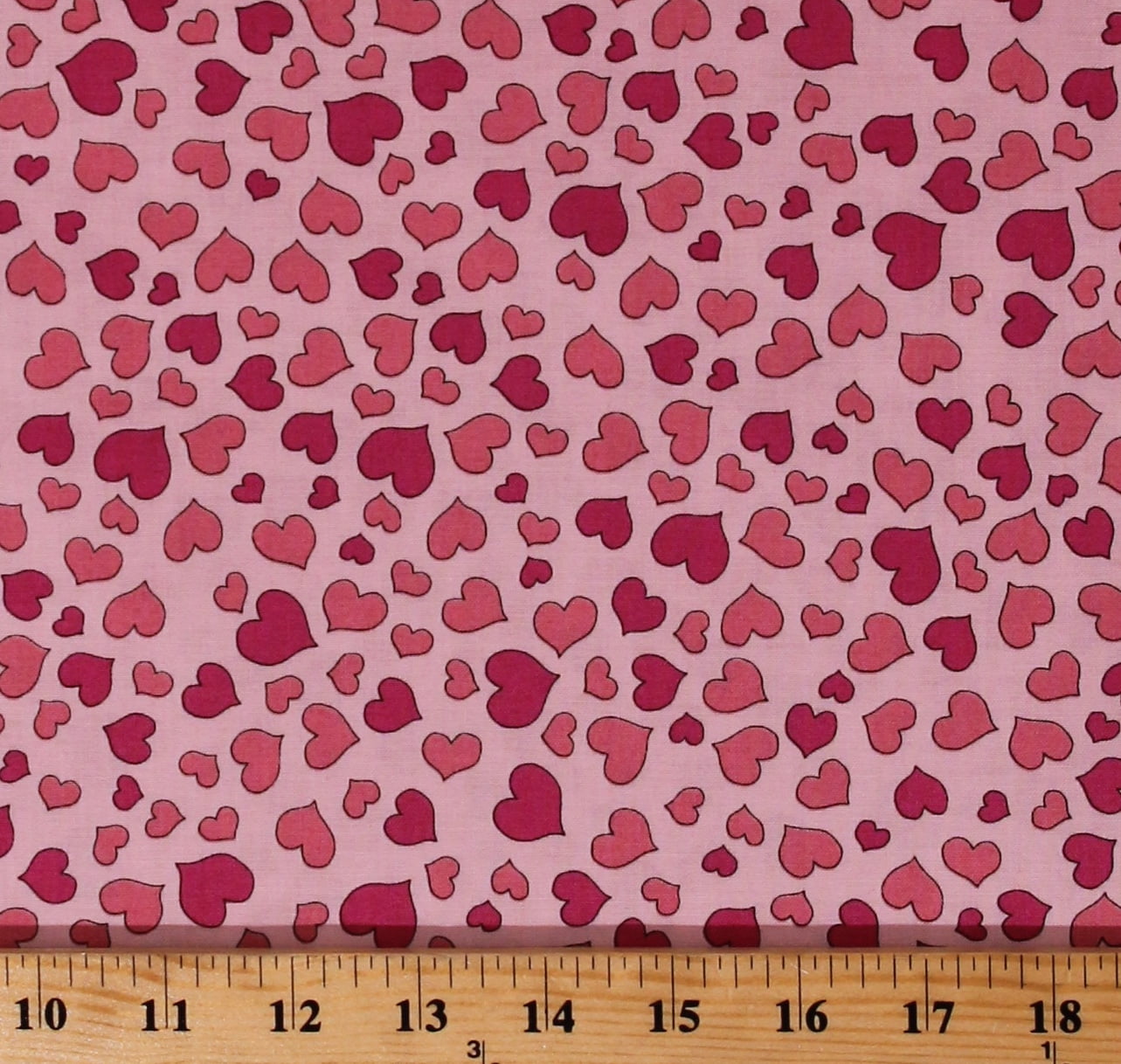 Cotton Hearts Valentine's Day Pink Love Valentine Pink Cotton Fabric ...