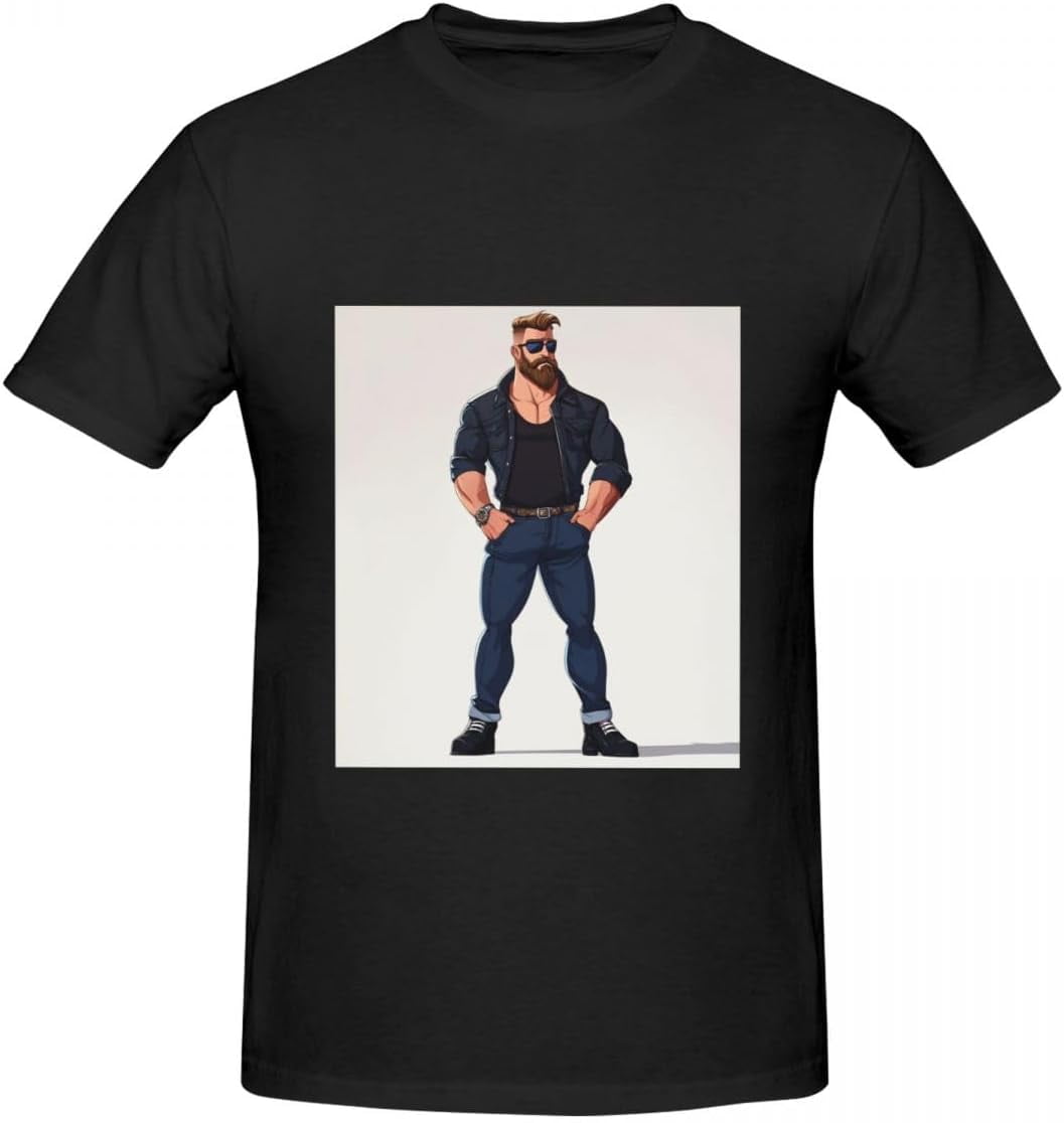 Cotton Heavyweight Men's Short-Sleeved t-Shirt Solid Color New Simple ...