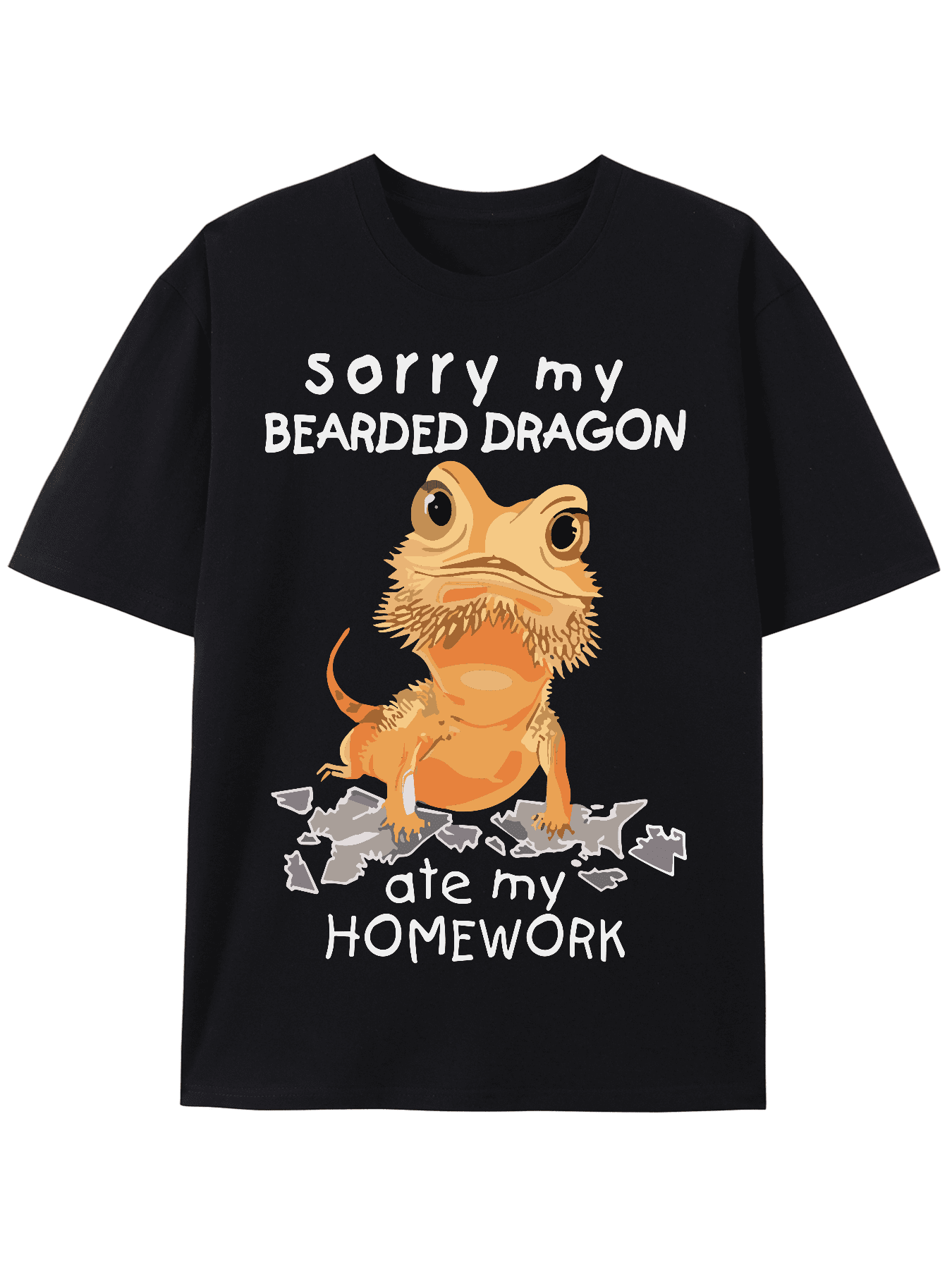 Cotton High Quality My bearded dragon ate my homework Patterned Printed ...