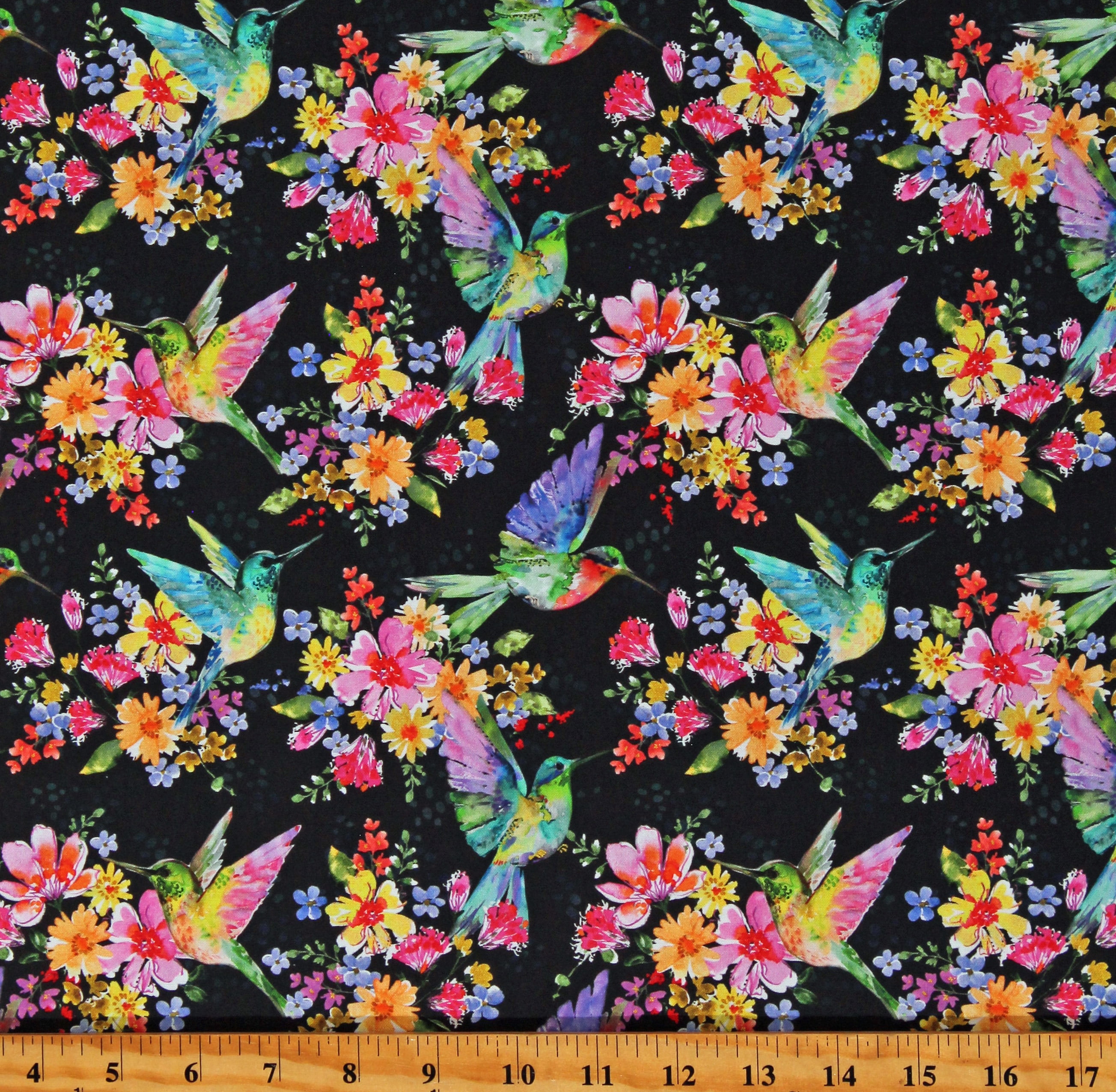 Cotton Hummingbirds Flowers Nature A Hummingbird's Charm Black Cotton ...