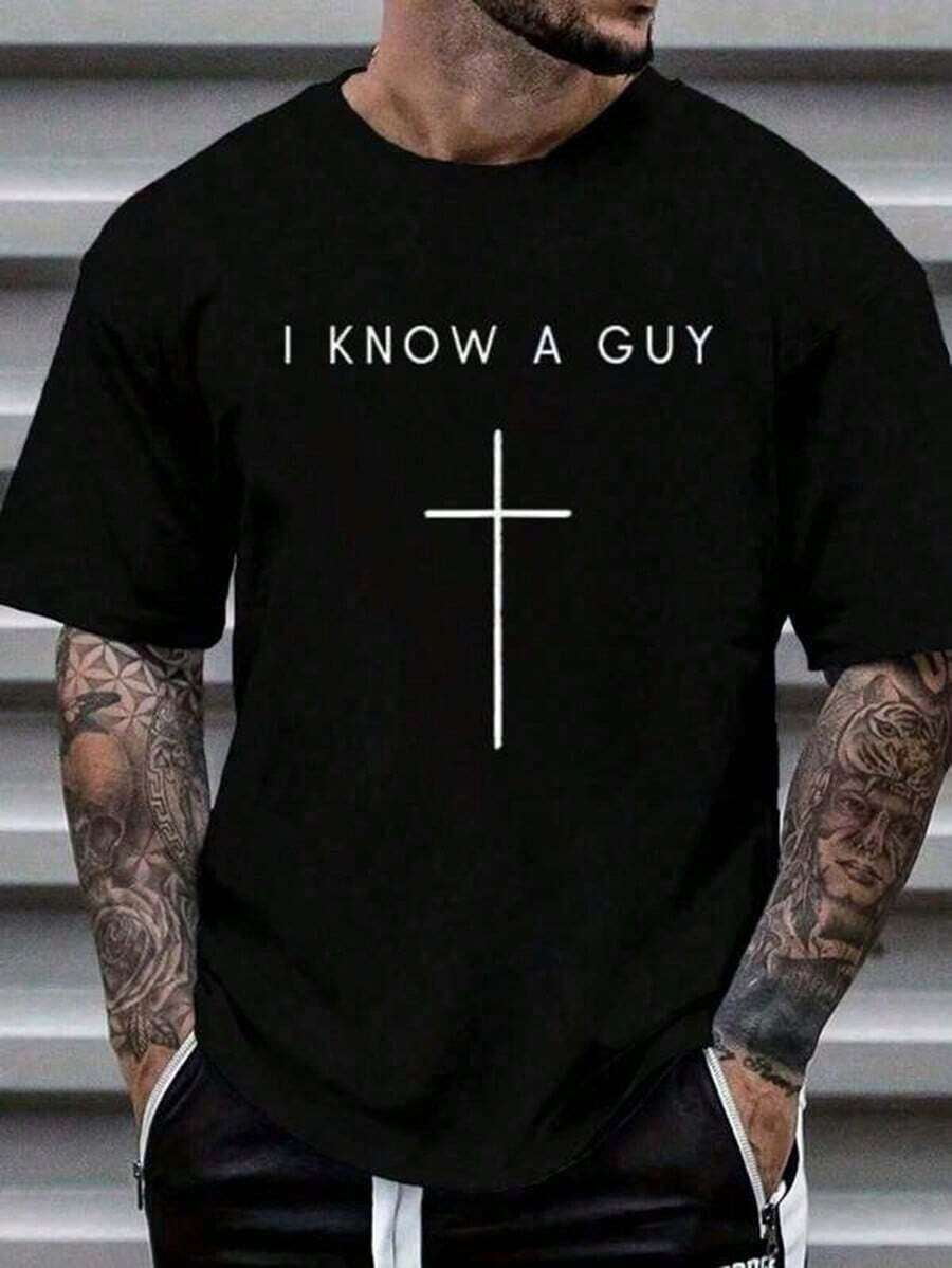 Cotton I Know A Guy Christian Religious Jesus Graphic Tee Vintage Shirt ...