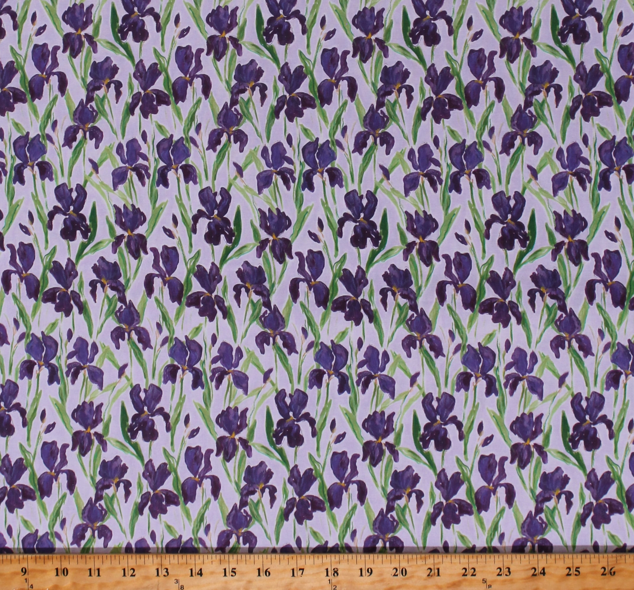 Cotton Irises Purple Flowers Floral Garden Blossoms Spring Cotton ...
