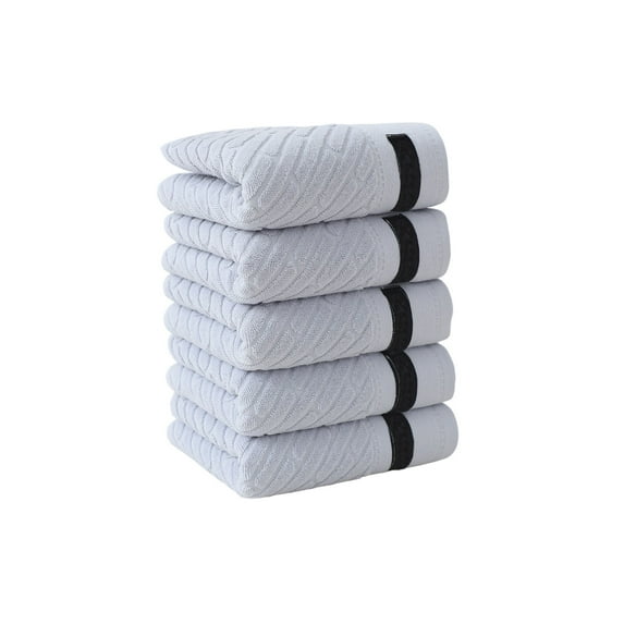 Cotton Jacquard Braided Textured Premium Hotel Quality Towel Set– Soft ...