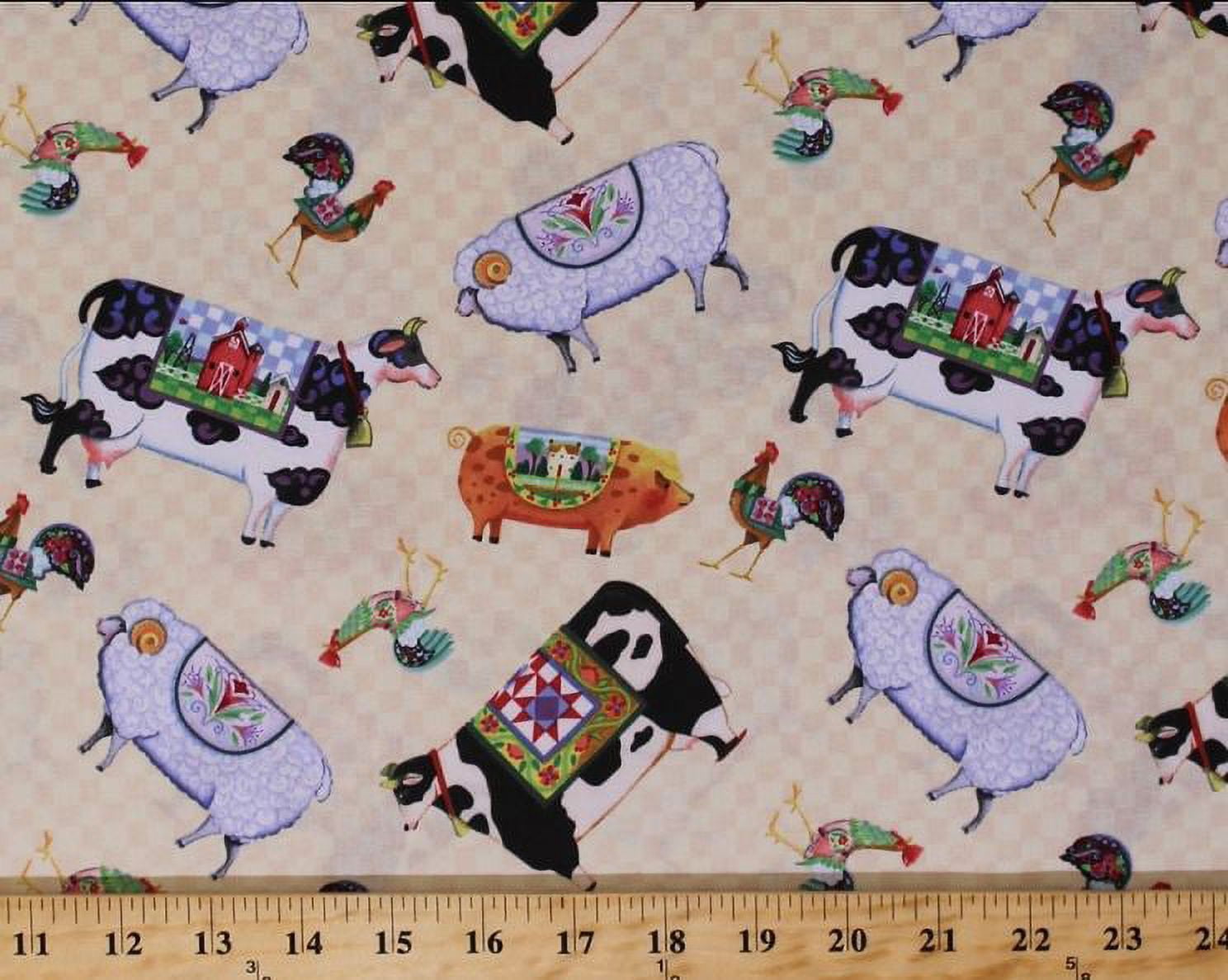Cotton Jim Shore Village Farm Animals Cows Sheep Roosters Folk Art ...