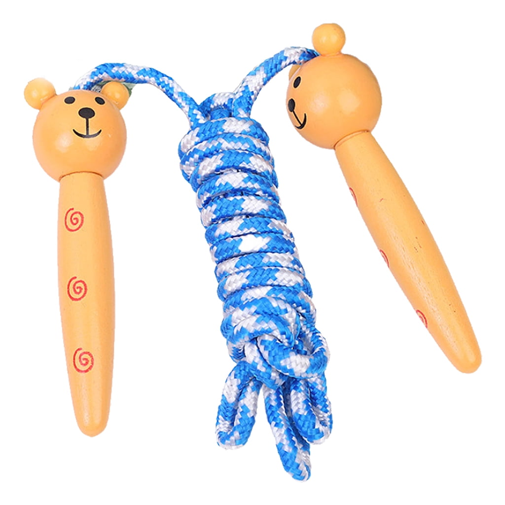 Cotton Jump Rope for Kids-Wood Handle Cotton Braided Fitness Skipping ...