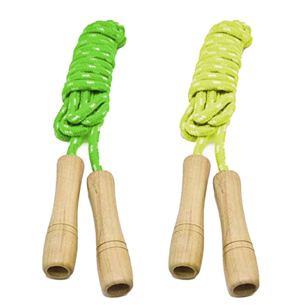 Cotton Jump Rope for Kids - Wooden Handle - Outdoor Fun Activity, Great ...