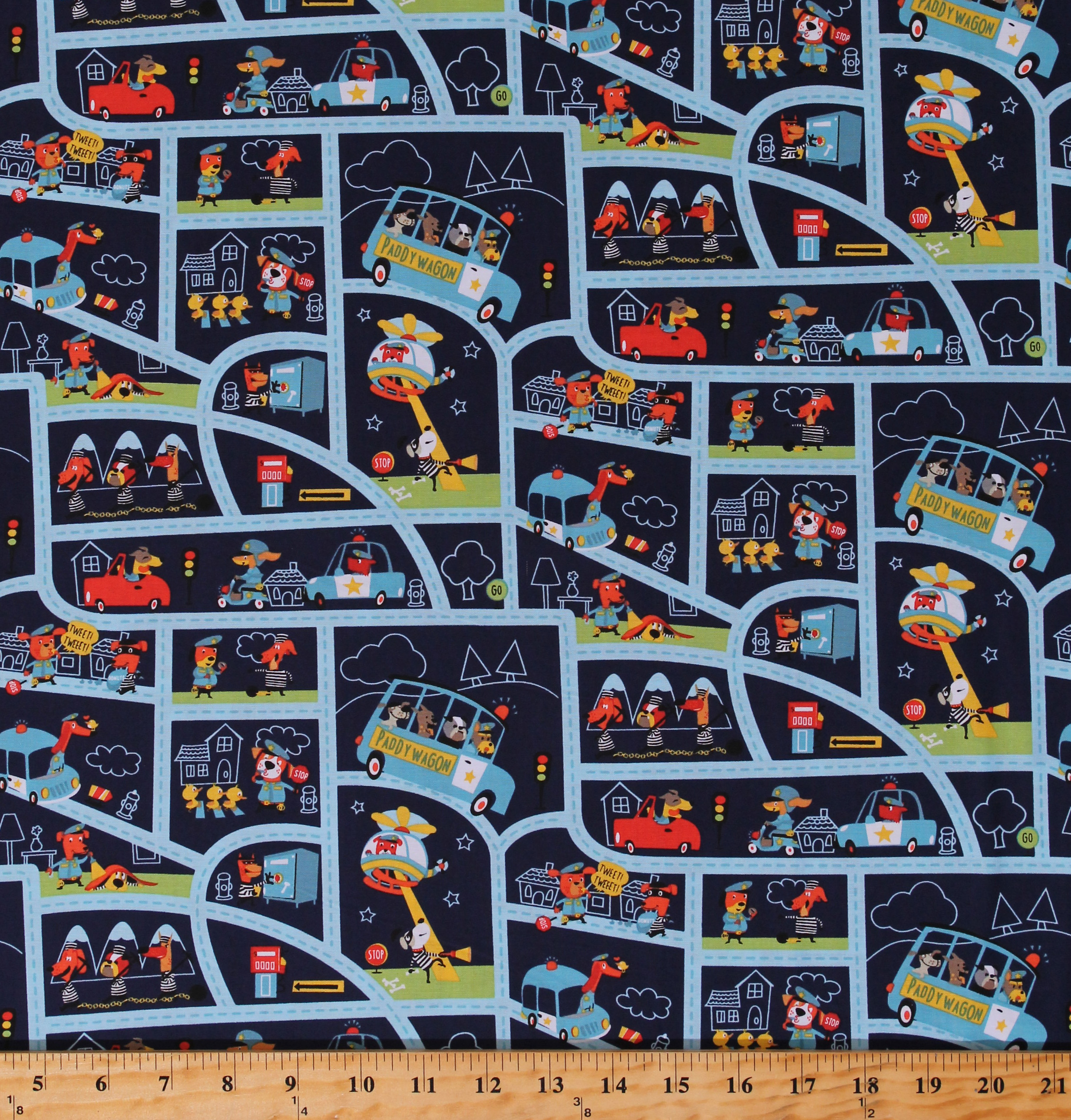 Cotton Kids Animals Policemen Police Officers Burglers Cars Cute Funny ...