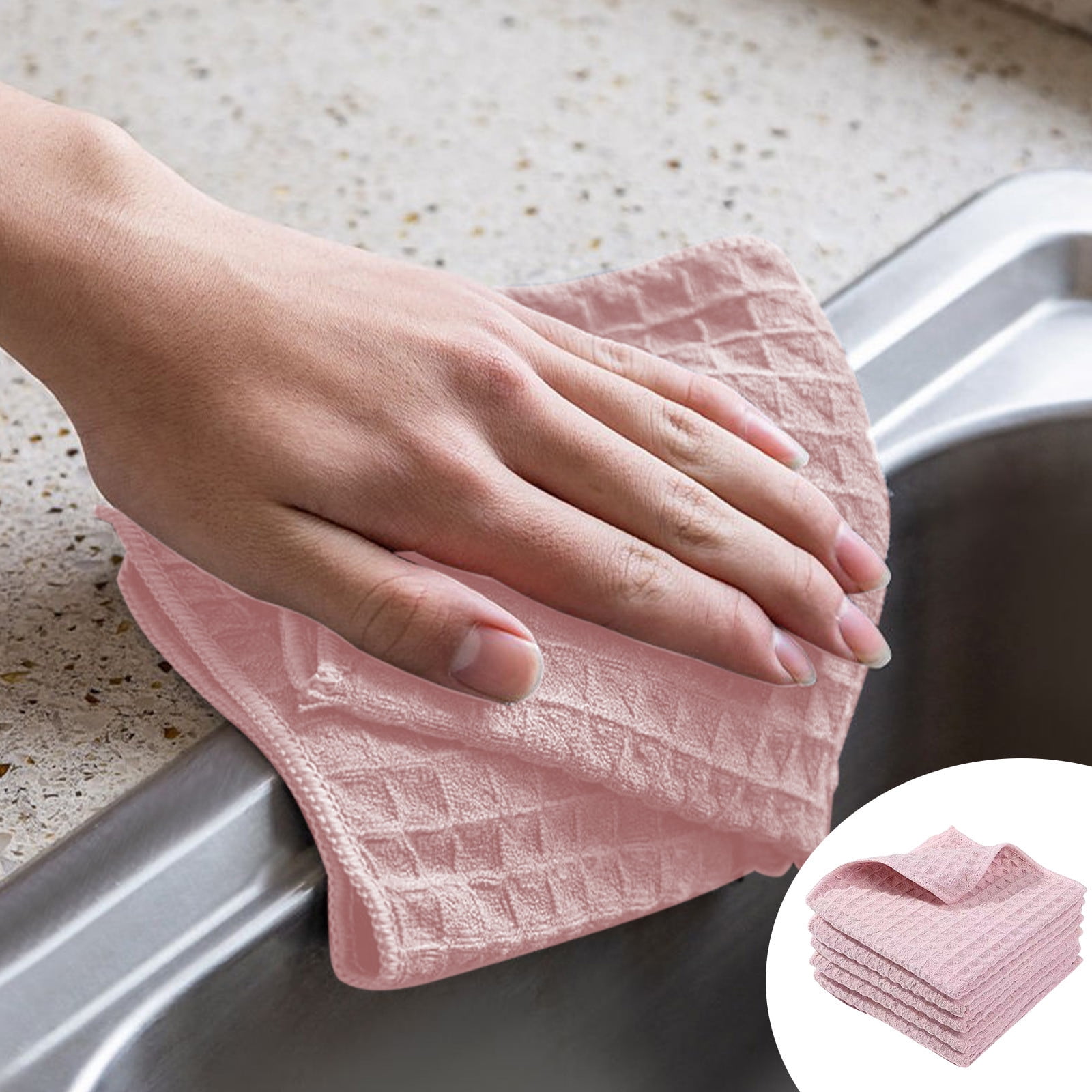 Cotton Kitchen Dish Cloths, Super Absorbent Lint-free Kitchen Cleaning ...