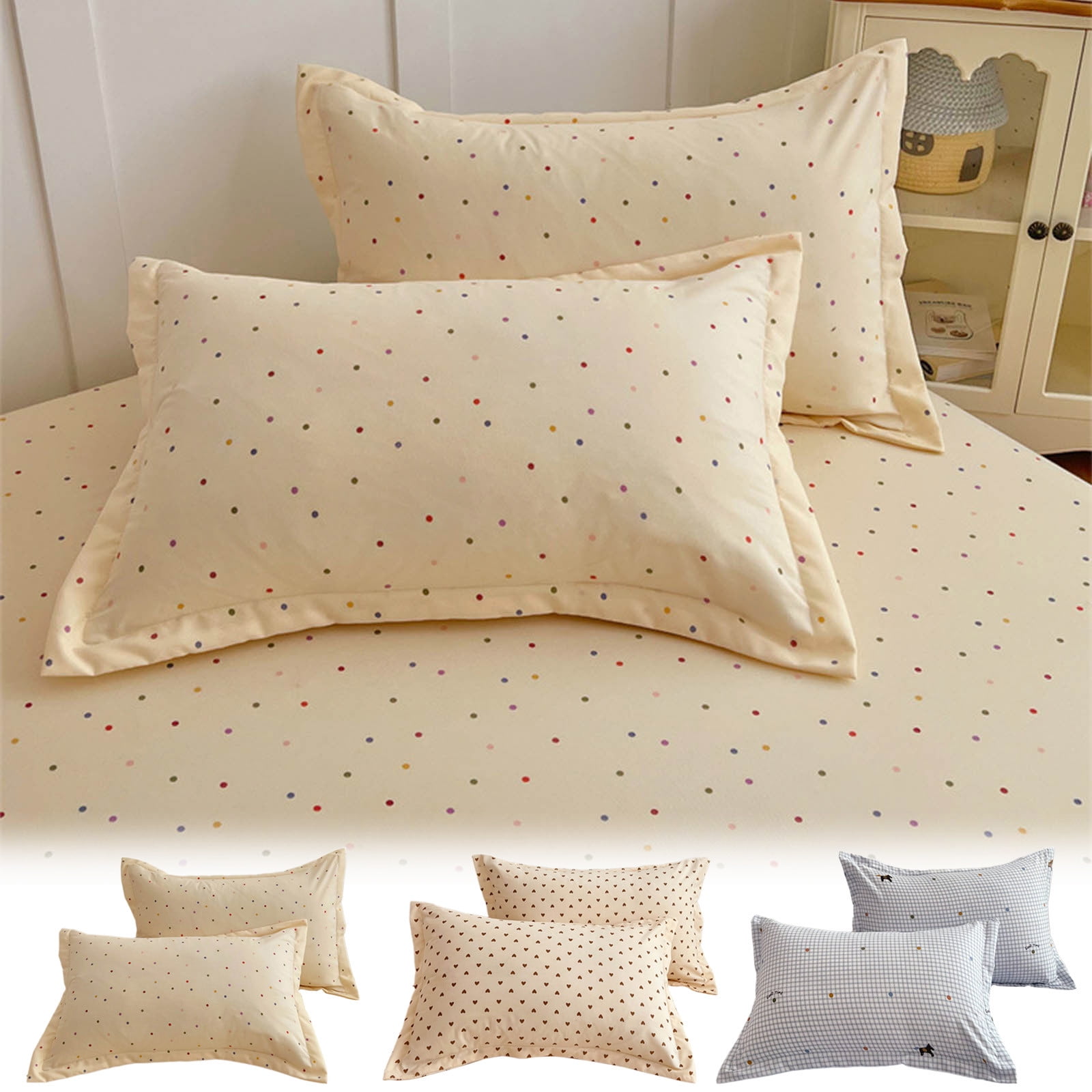 Cotton Knit Pillowcase,Soft Texture,Hypoallergenic,20x26 Inches,Dorm ...
