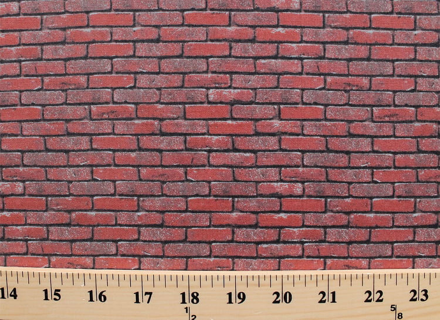 Cotton Landscape Medley Bricks Red Brick Wall Miniature 1" x 0.375 ...