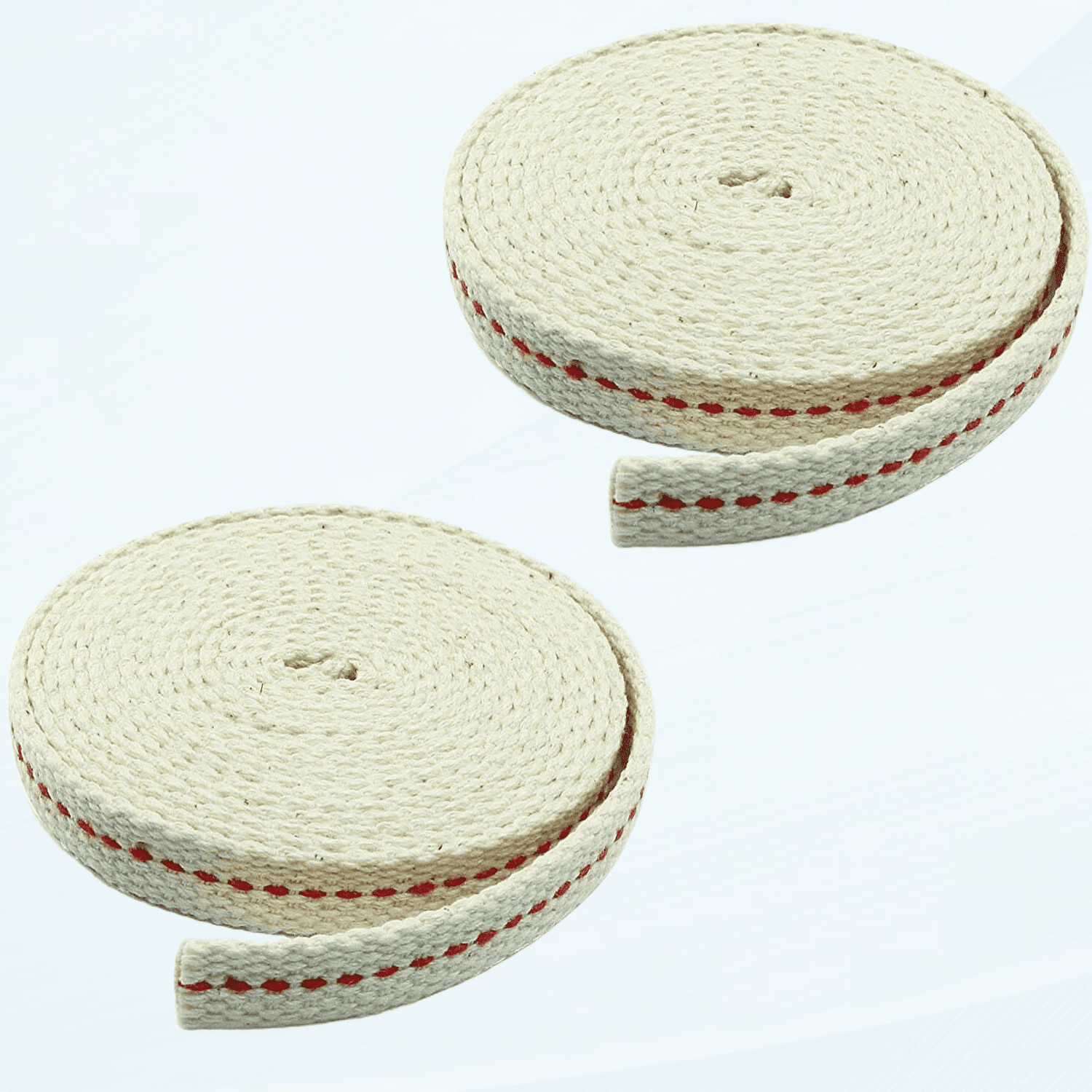 Cotton Lantern Wick 3/8" 13ft Flat Cotton Oil Lamp Wick with Red Stitch ...