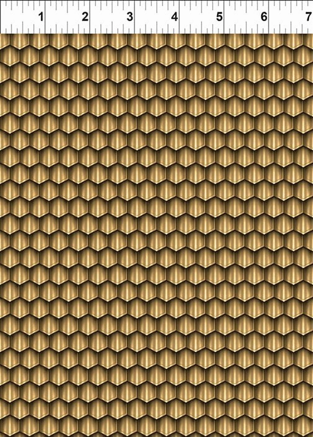 Cotton Legendary Journeys Dragon Scales Geometric Hexagon Armor Gold ...