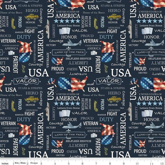 Cotton Letters from Home Patriotic Text Graphics Military USA Freedom ...