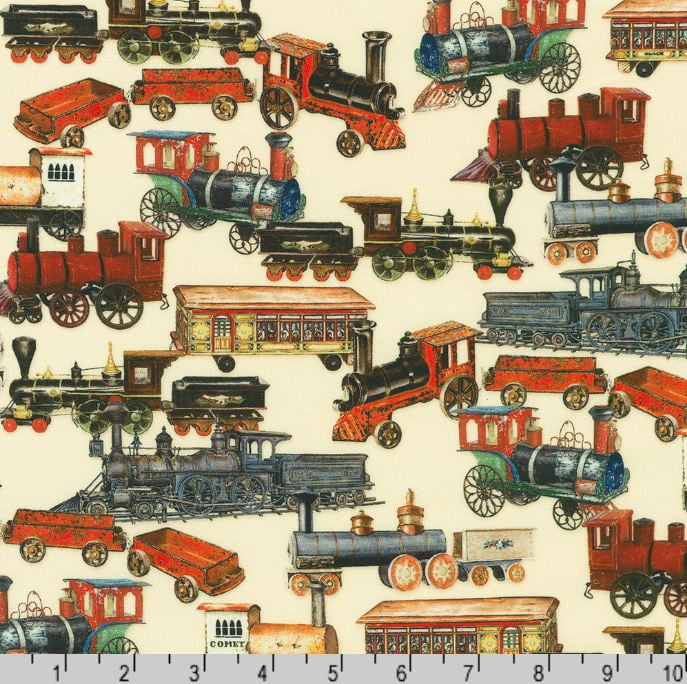 Cotton Library of Rarities Antique Trains Engines Caboose Cars Robert ...