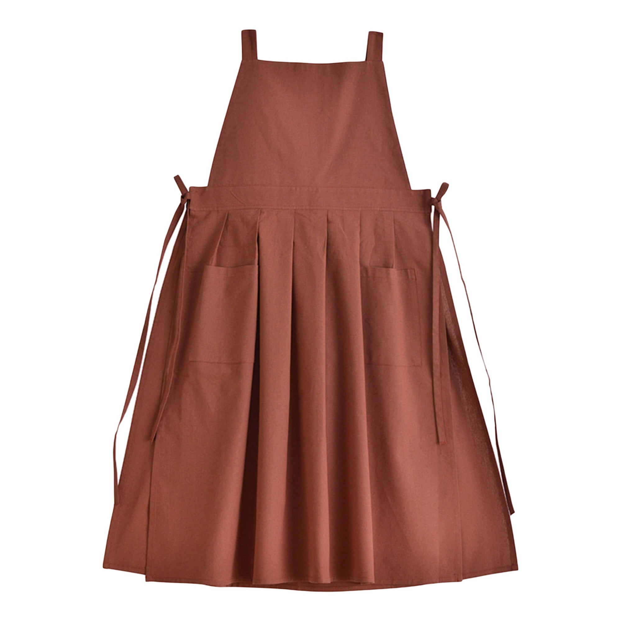 Cotton Linen Apron Cross Back Apron for Women with Big Pockets Square ...