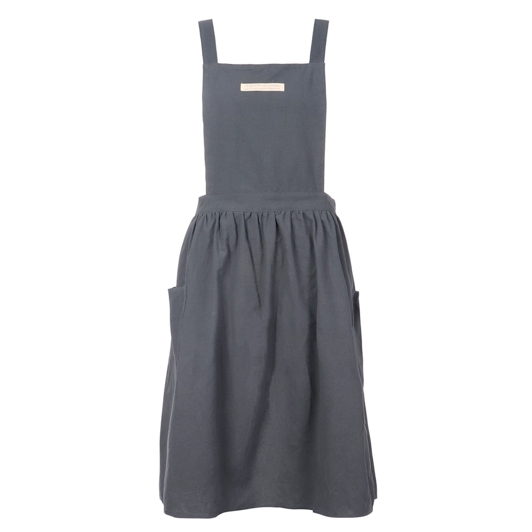 Cotton Linen Apron Cross Back Work Apron for Women with Pockets ...