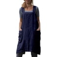 Cotton Linen Apron For Women Cross Pinafore Dress Baking Cooking ...