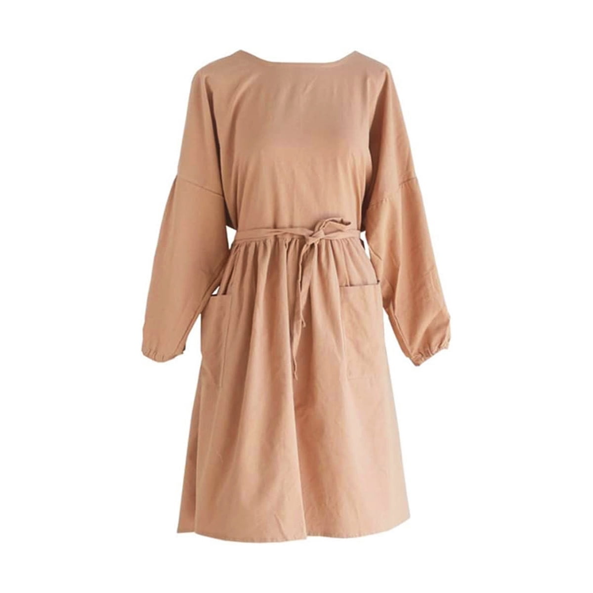 Cotton Linen Apron Ladies Long Sleeve Apron Gardening, Painting, Baking ...