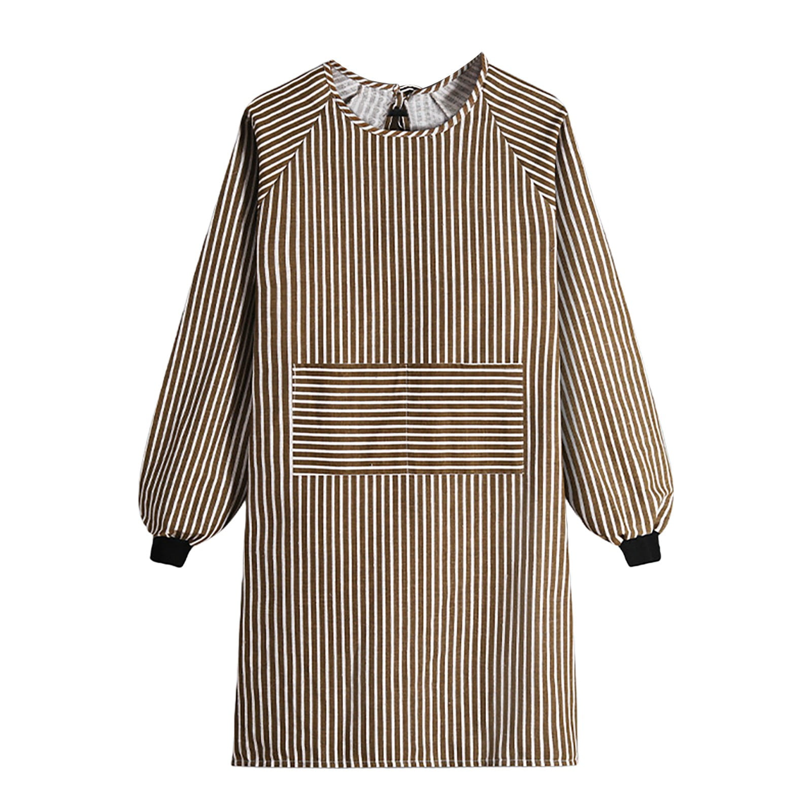 Cotton and Linen Apron, Ongmies Long Sleeved Cotton Linen Apron Kitchen ...