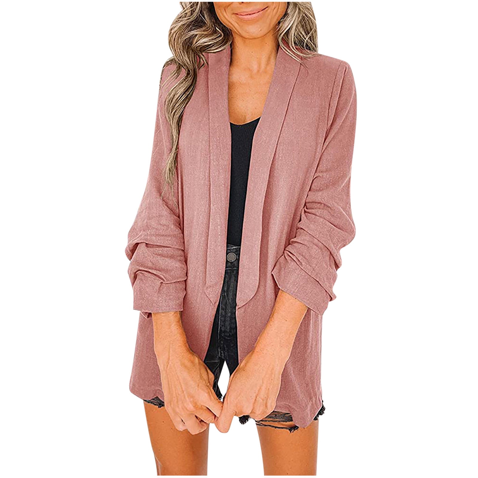 Cotton Linen Blazer for Women Long Sleeve Lightweight Blazers Loose ...