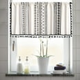 ZHIMEI-Cotton Linen Boho Curtains with Tassels Black and Ivory Striped ...