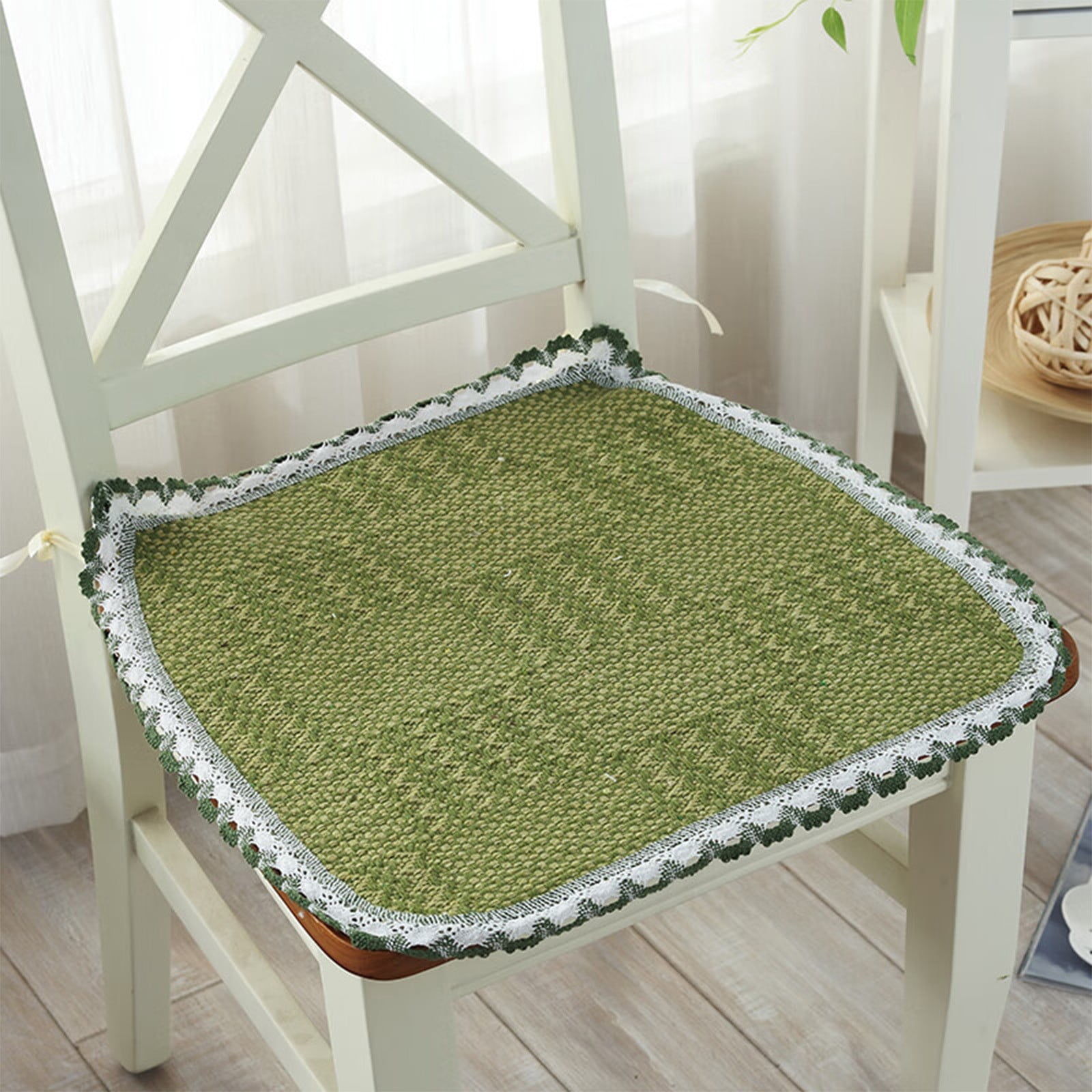 Cotton Linen Chair Cushion | Summer Ice Silk Woven Office Seat Pad ...