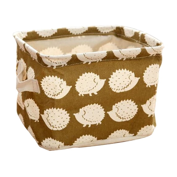 Cotton Linen Desktop Storage Basket - Small Clutter Organizer Box with ...